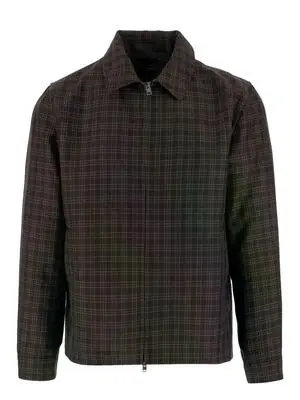 Vince Checked Wool-blend Shirt Jacket - Brown