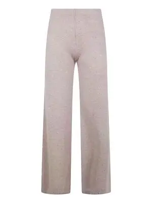 D.exterior Sequin-embellished Wool Trousers - Pink