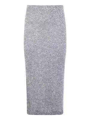 D.exterior Sequin-embellished Midi Skirt - Grey