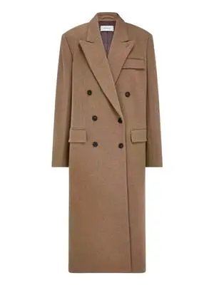 FERRAGAMO Peak Lapel Double-breasted Coat - Brown