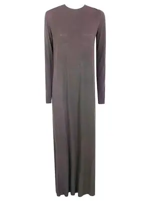 UMA WANG Long-sleeve Open-back Maxi Dress - Brown