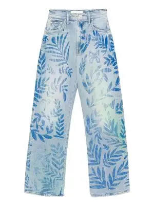 MOTHER The Lasso Sneak Leaf-Print Jeans