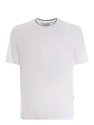 YES LONDON Striped-trimmed T-shirt - White