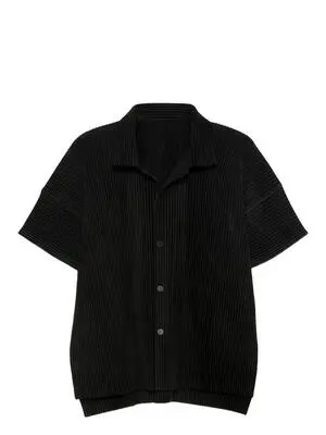Issey Miyake Pleated Short-sleeve Shirt - Black
