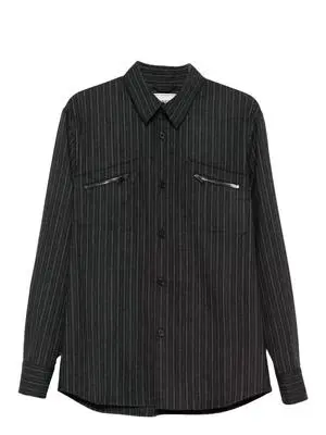 Iceberg Pinstripe Zip-pocket Shirt - Grey