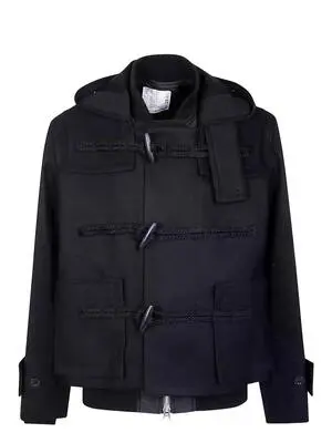 Sacai Hooded Toggle-fastening Jacket - Black