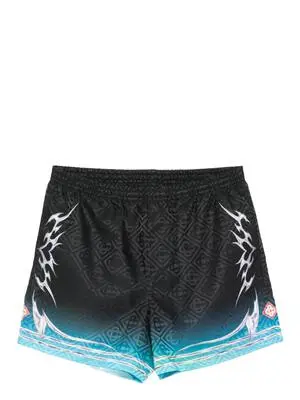 Casablanca Graphic-print Swim Shorts - Black