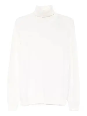 Paul & Shark Turtleneck Virgin Wool Sweater - White