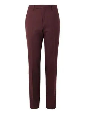 Paul Smith Slim-fit Straight-leg Wool-twill Suit Trousers - Burgundy