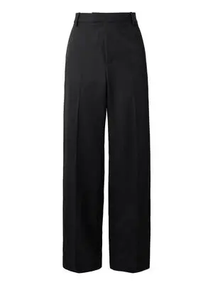 NILI LOTAN Cassius Wide-leg Wool-twill Trousers - Black