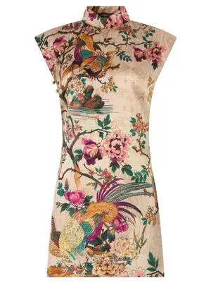 Roberto Cavalli Bird-print Dress - Pink