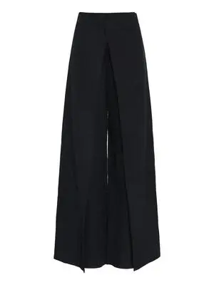UMA | RAQUEL BLAY Dvd Wrap-front Wide-leg Trousers - Black