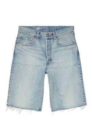 Celine Straight-leg Denim Bermuda Shorts - Blue
