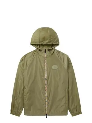Burberry Logo-appliquéd Hooded Shell Jacket - Green