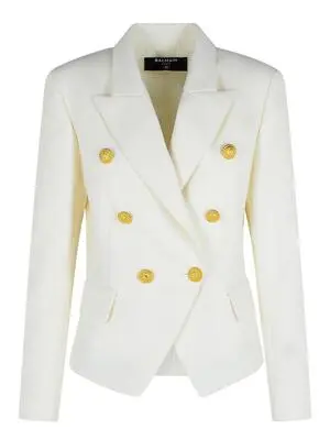 Balmain Virgin Wool Blazer - White