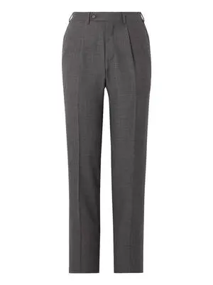 Canali Straight-leg Pleated Wool Suit Trousers - Gray
