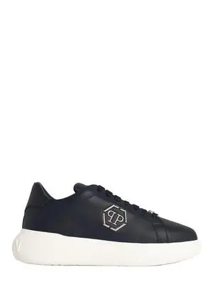 Philipp Plein Leather Lo-top Sneakers - Black