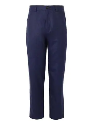 Brunello Cucinelli Wide-leg Virgin Wool-felt Trousers - Blue
