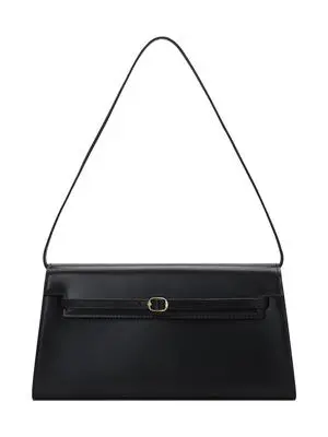 VERAFIED Leather Shoulder Bag Black