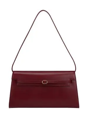 VERAFIED Leather Shoulder Bag Red