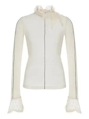 Isabel Marant Sarah Embroidered Mesh Top - Ivory