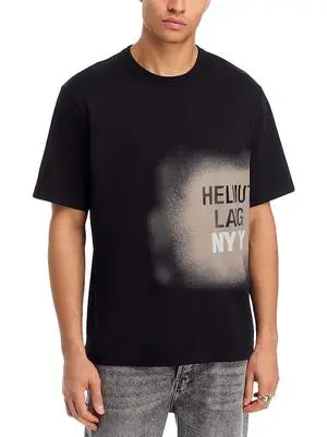 Helmut Lang Spray Relaxed Fit Graphic Logo Tee Black