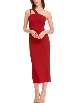 Dress The Population One Shoulder Midi Dress - Rouge