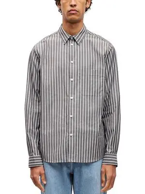 SAMSØE SAMSØE Samse Samse Saryan Button Front Shirt - Brown
