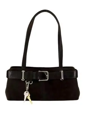 OSOI Buckled Suede Mini Bag - Black