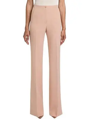 Santorelli Soft Stretch Crepe Mid-rise Flared Pant - Peach Whip