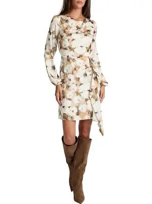 Santorelli Malia Floral Georgette Dress - Peach Whip