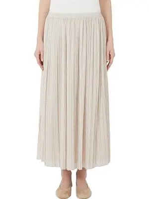 Max Mara Cral Pleated Jersey Skirt - Beige