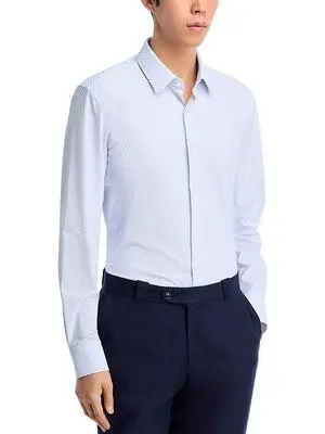 BOSS Hank Slim Fit Stretch Button-front Shirt - Light Pastel Blue