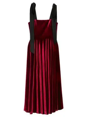 ROSERRY Square-neck A-line Midi Dress - Red