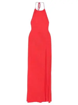ROSERRY Halterneck Maxi Dress With Split - Red