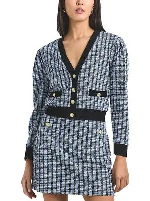 Derek Lam 10 Crosby Alira Stretch Tweed Mini Skirt - Blue Multi