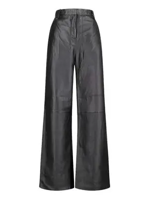 ENES High-waist Leather Trousers - Black