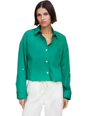 Madewell Poplin Straight-hem Shirt - Verdant Green