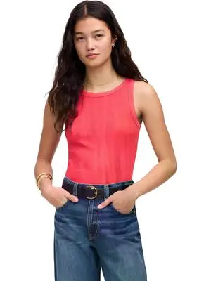 Madewell Regenerative Cotton High-Neck Tank Cerise