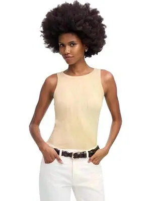 Madewell Regenerative Cotton High-Neck Tank Pale Chamois