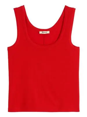 Madewell Generative Cotton Ribbed Tank - Festival Red