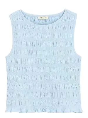 Madewell Smocked Boatneck Tank Light Pool