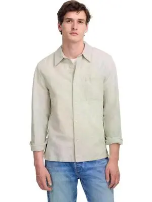 Madewell Button-up Shirt In Cotton-linen Blend - Oat