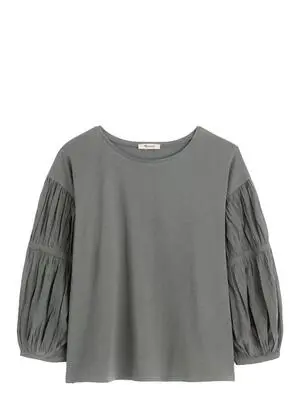 Madewell Puff-sleeve Knit Top - Dark Surplus