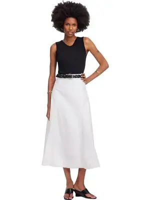 Madewell Fluted Midi Skirt - Tile White