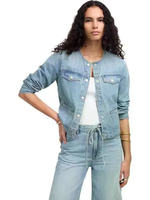 Madewell Cinched Lady Jacket In Airy Denim - Ashbury Wash