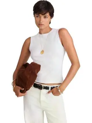 Madewell Compact Cotton Crew Neck Tank - White