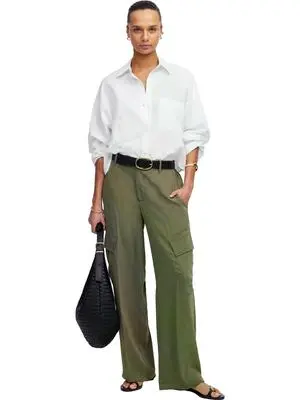 Madewell Pull-on Utility Cargo Pants In Crepe - Faded Ivy