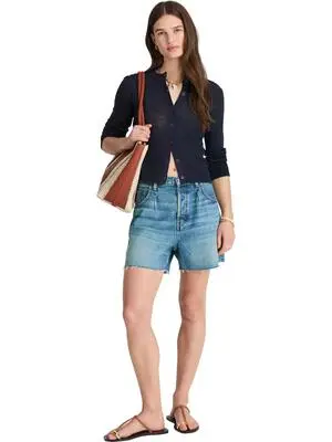 Madewell Pleated Low-slung Shorts In Airy Denim - Atlin Wash