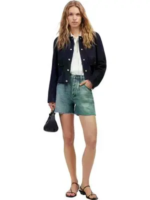 Madewell Pleated Low-slung Denim Shorts - Billings Wash